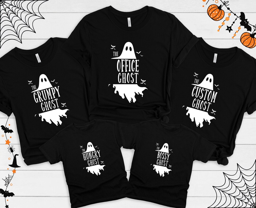 Custom Ghost Shirt, Funny Matching Halloween Tshirts, Black Halloween ...