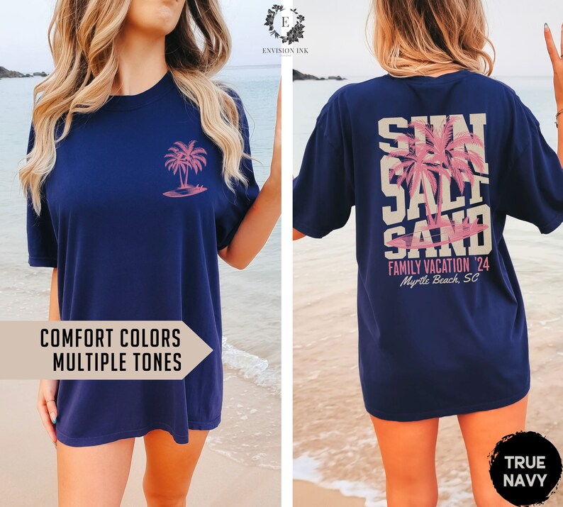 Comfort Colors Custom Family Beach Shirts Personalized Matching Group ...