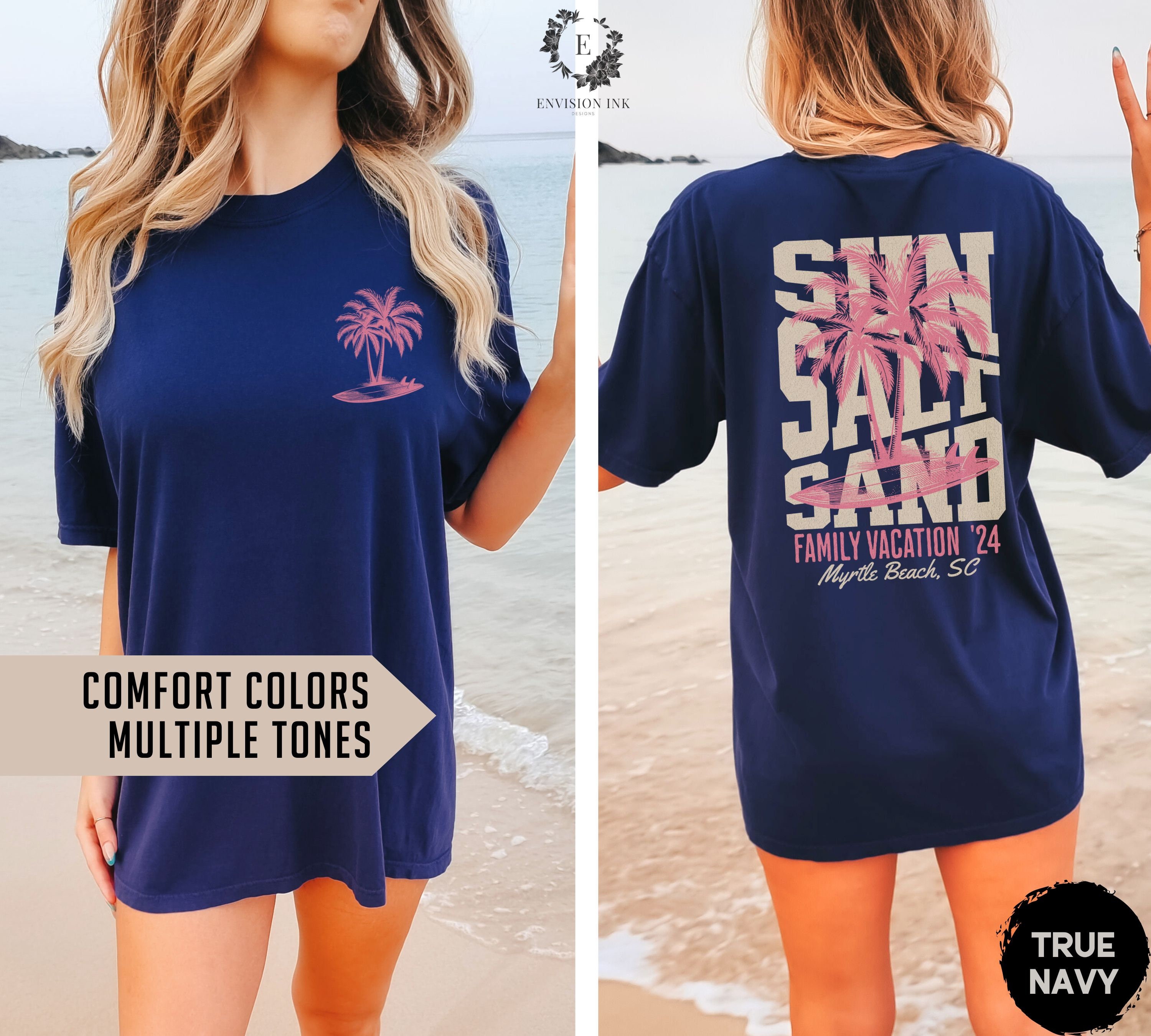 Comfort Colors Custom Family Beach Shirts Personalized Matching Group ...