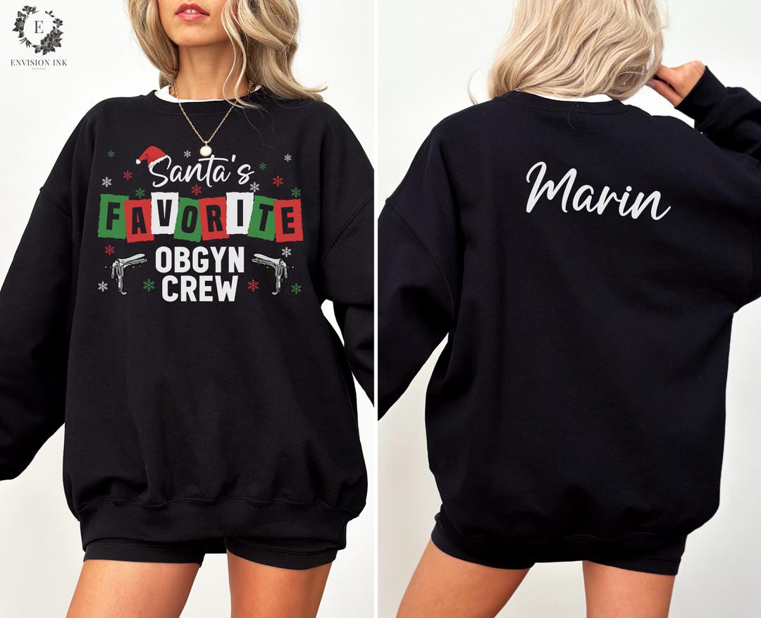 Personalized OBGYN Christmas Shirt, Obstetrics Group Shirts, OBGYN Crew ...