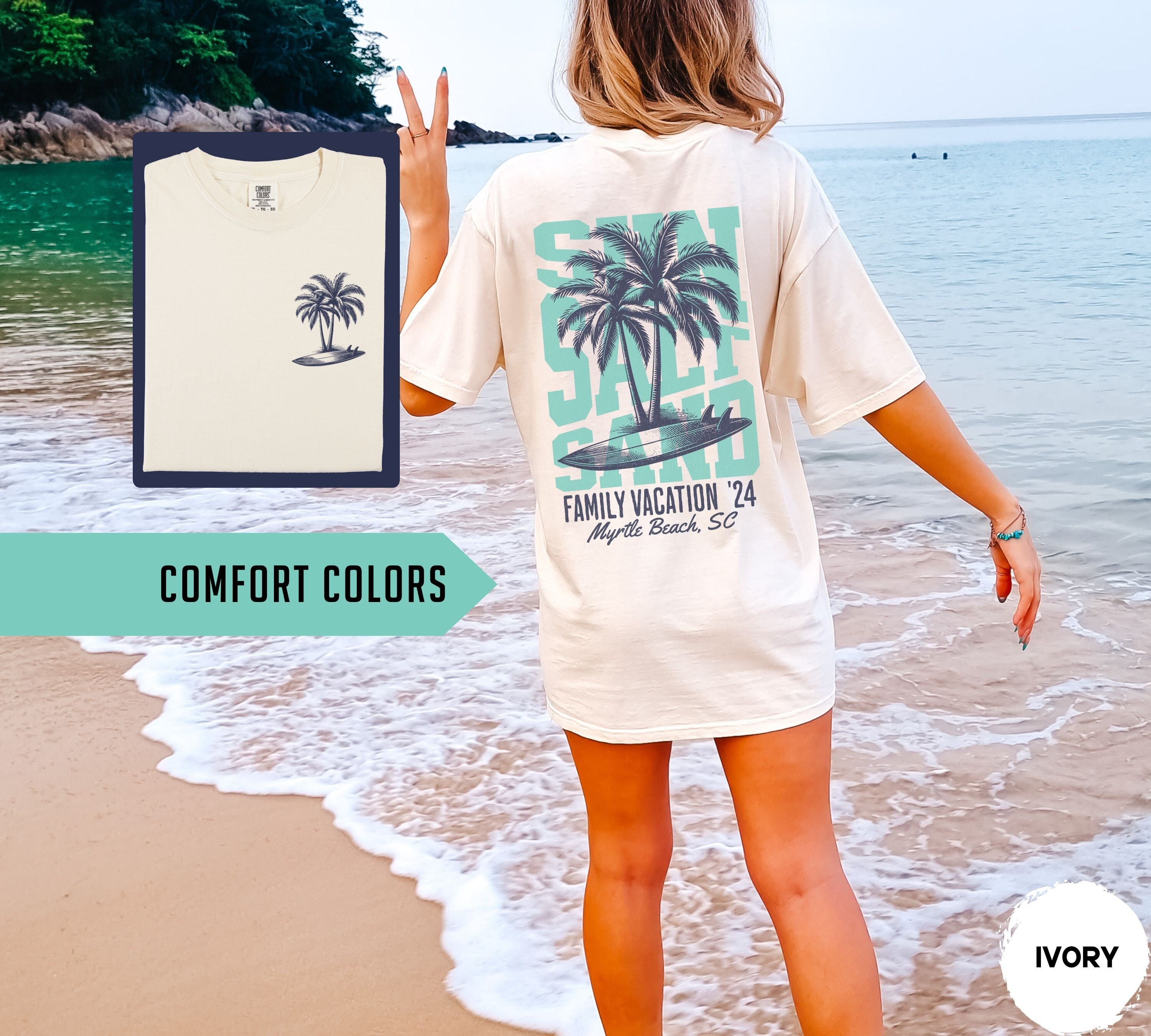 Comfort Colors Custom Family Beach Shirts Personalized Matching Group ...