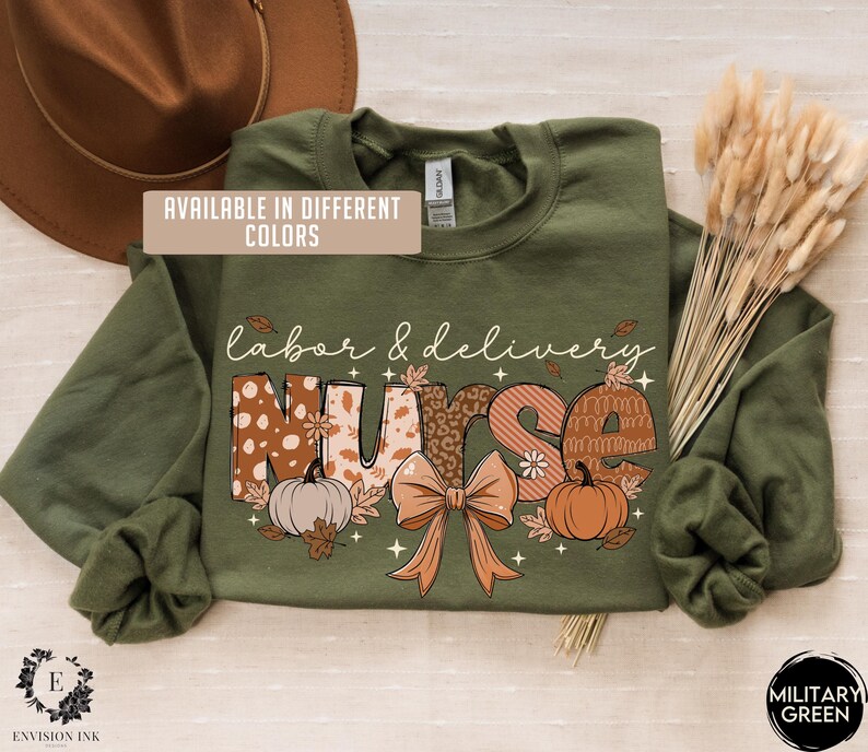 Labor and Delivery Nurse Sweatshirt, L&D Nurse Coquette Sweater, Fall ...