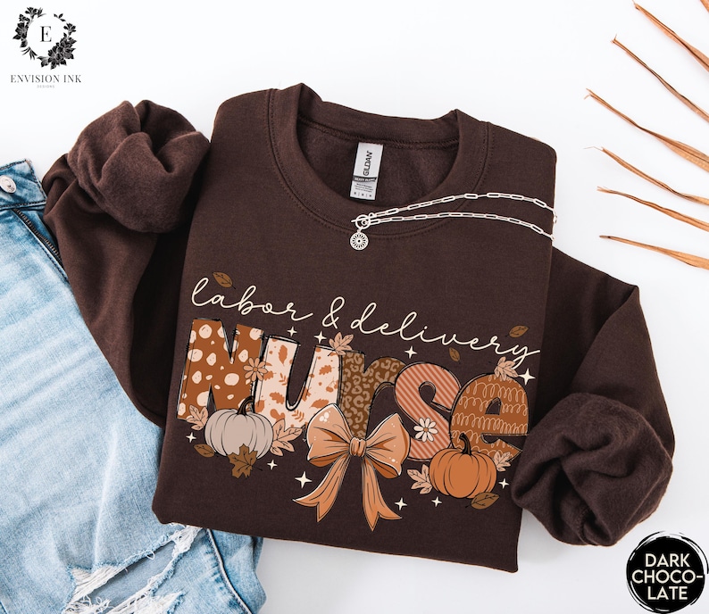 Labor and Delivery Nurse Sweatshirt, L&D Nurse Coquette Sweater, Fall ...