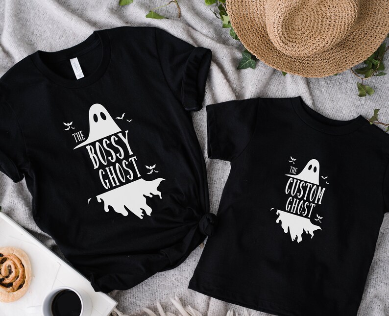 Custom Ghost Shirt, Funny Matching Halloween Tshirts, Black Halloween ...