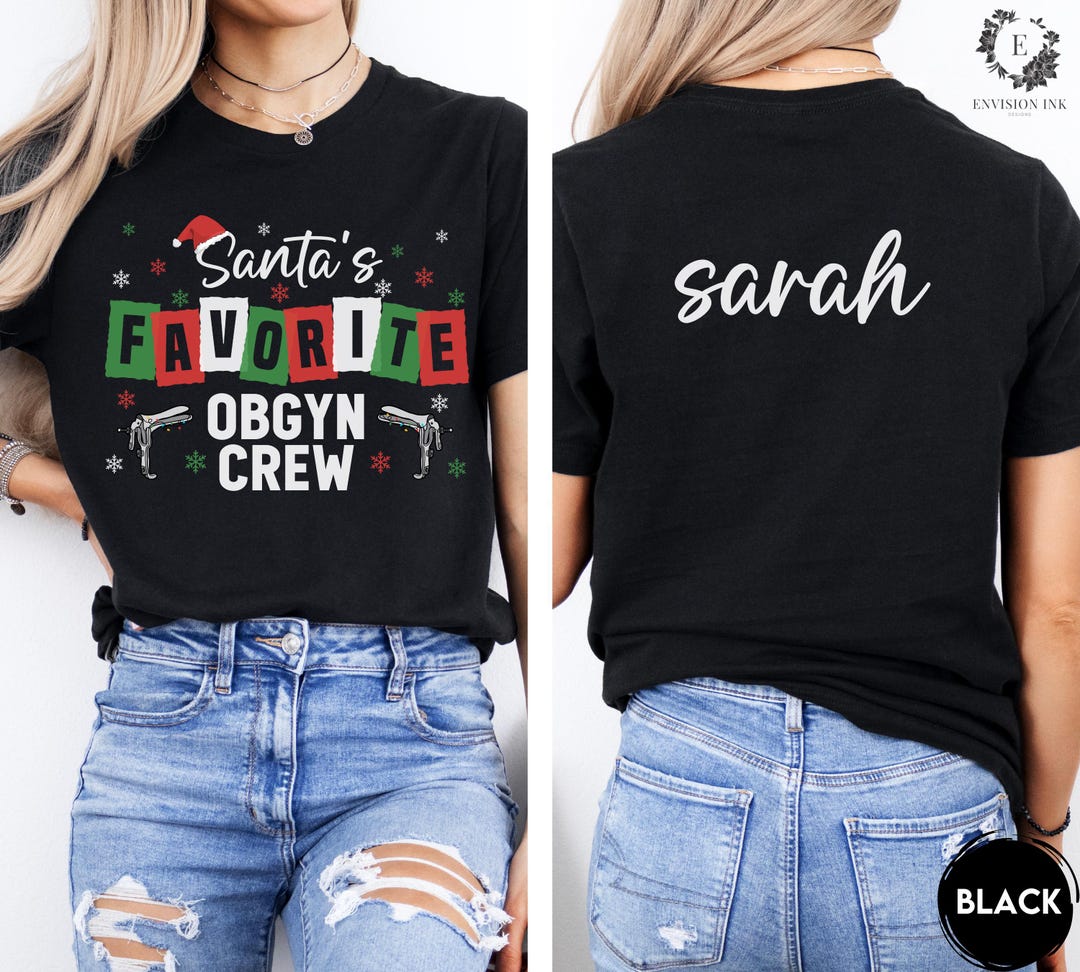 Personalized OBGYN Christmas Shirt, Obstetrics Group Shirts, OBGYN Crew ...