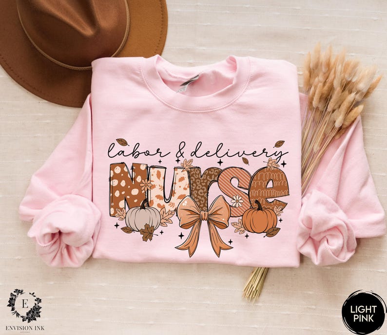 Labor and Delivery Nurse Sweatshirt, L&D Nurse Coquette Sweater, Fall ...