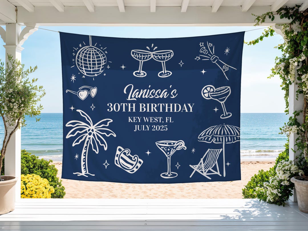 Birthday Banner, Beach Party Sign, Birthday Wall Hanging, Beach Party ...