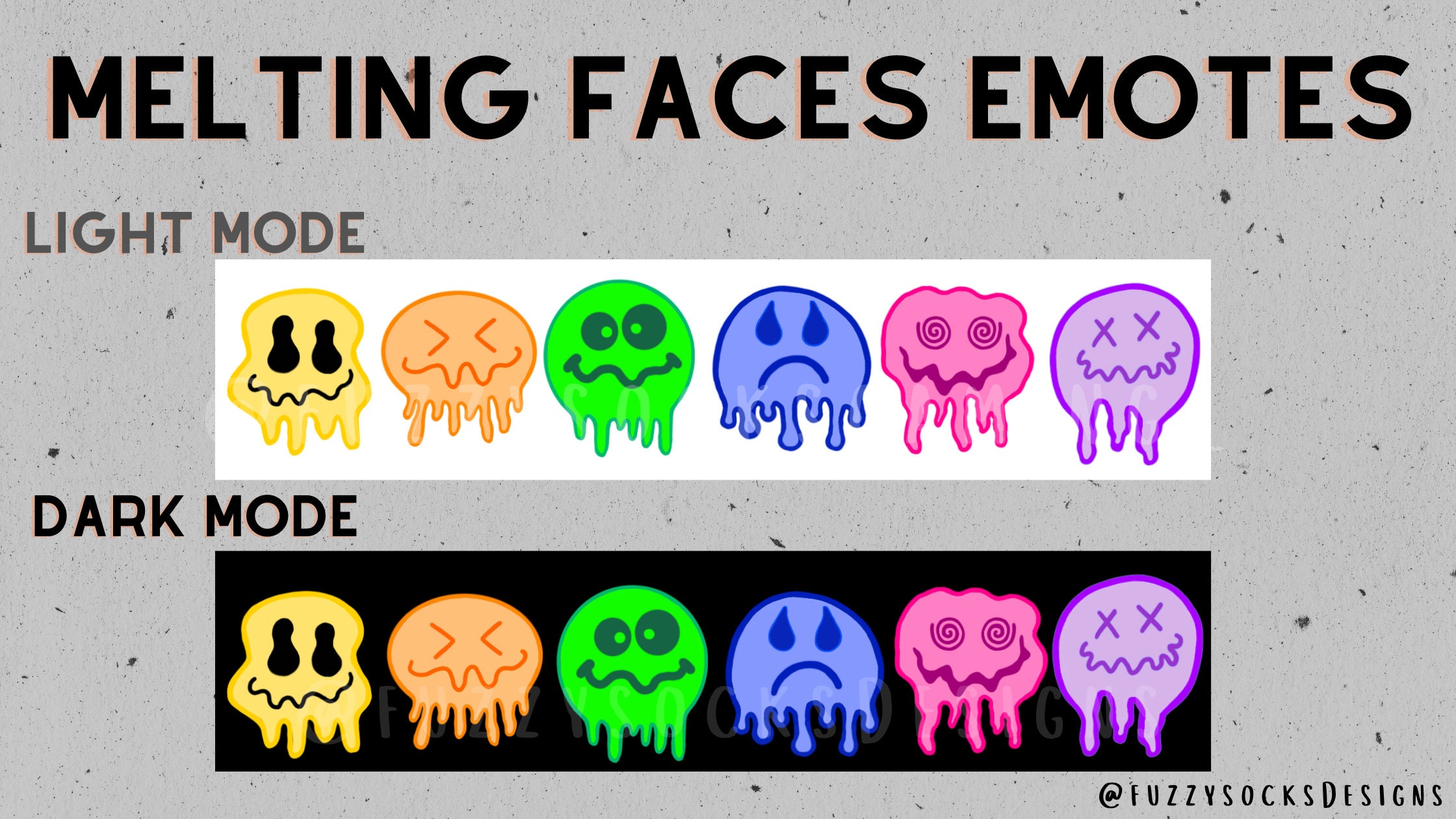 Six 6 Hand-drawn Melting Face Emotes Twitch Discord - Etsy