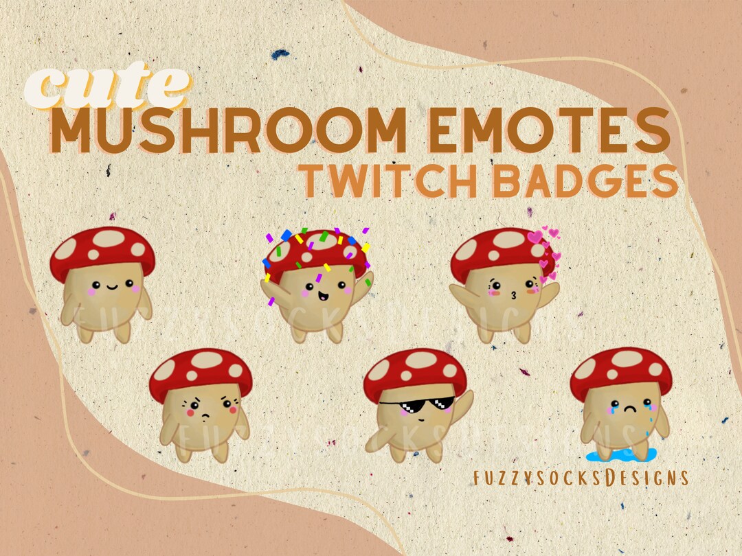 Six (6) Hand-drawn Mushroom Emotes | Twitch | Discord | Youtube ...
