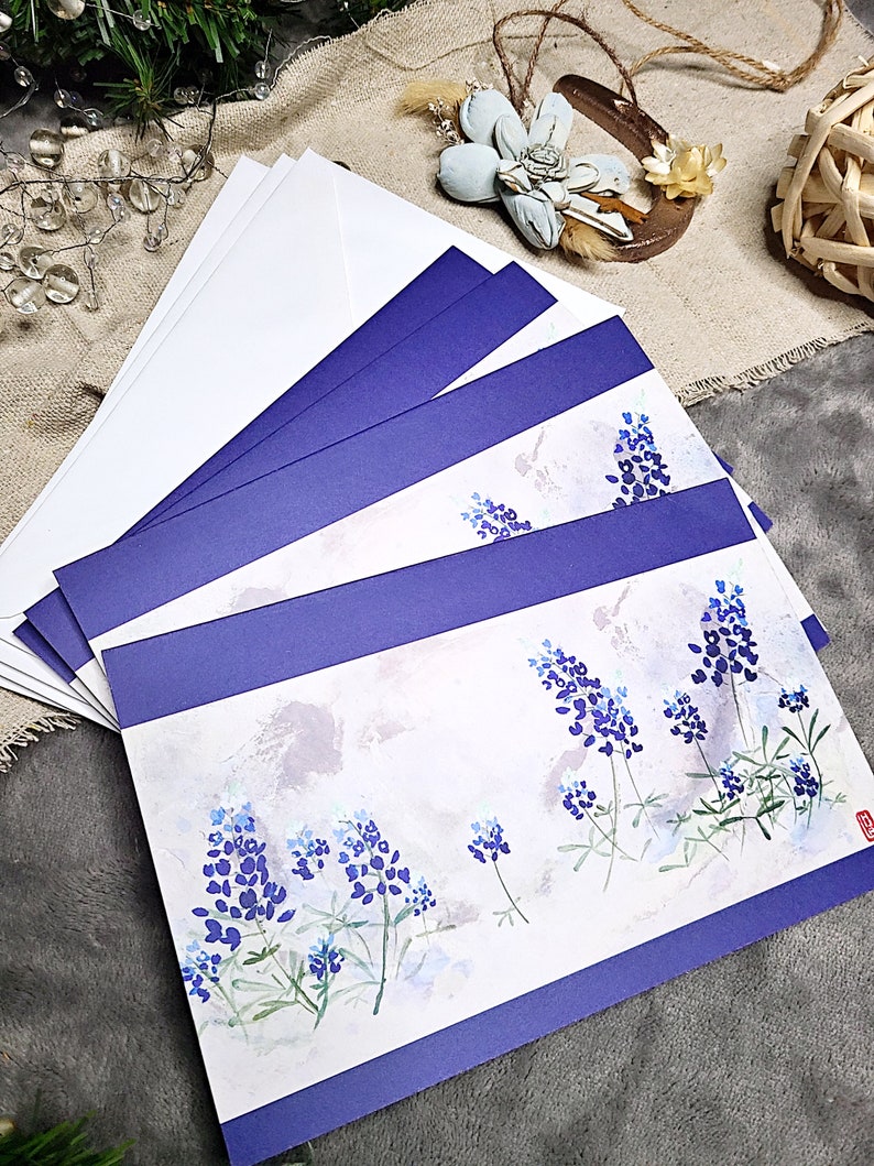 Bluebonnet Blank Greeting Card, Set of 4, Bluebonnet Cards, Texas ...