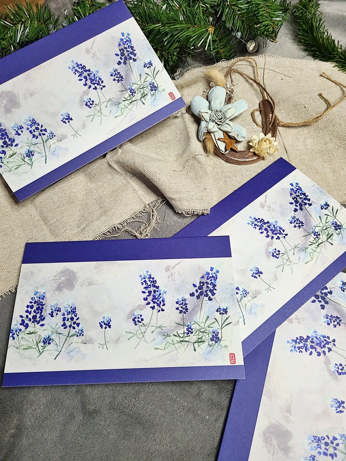 Bluebonnet Blank Greeting Card, Set of 4, Bluebonnet Cards, Texas ...