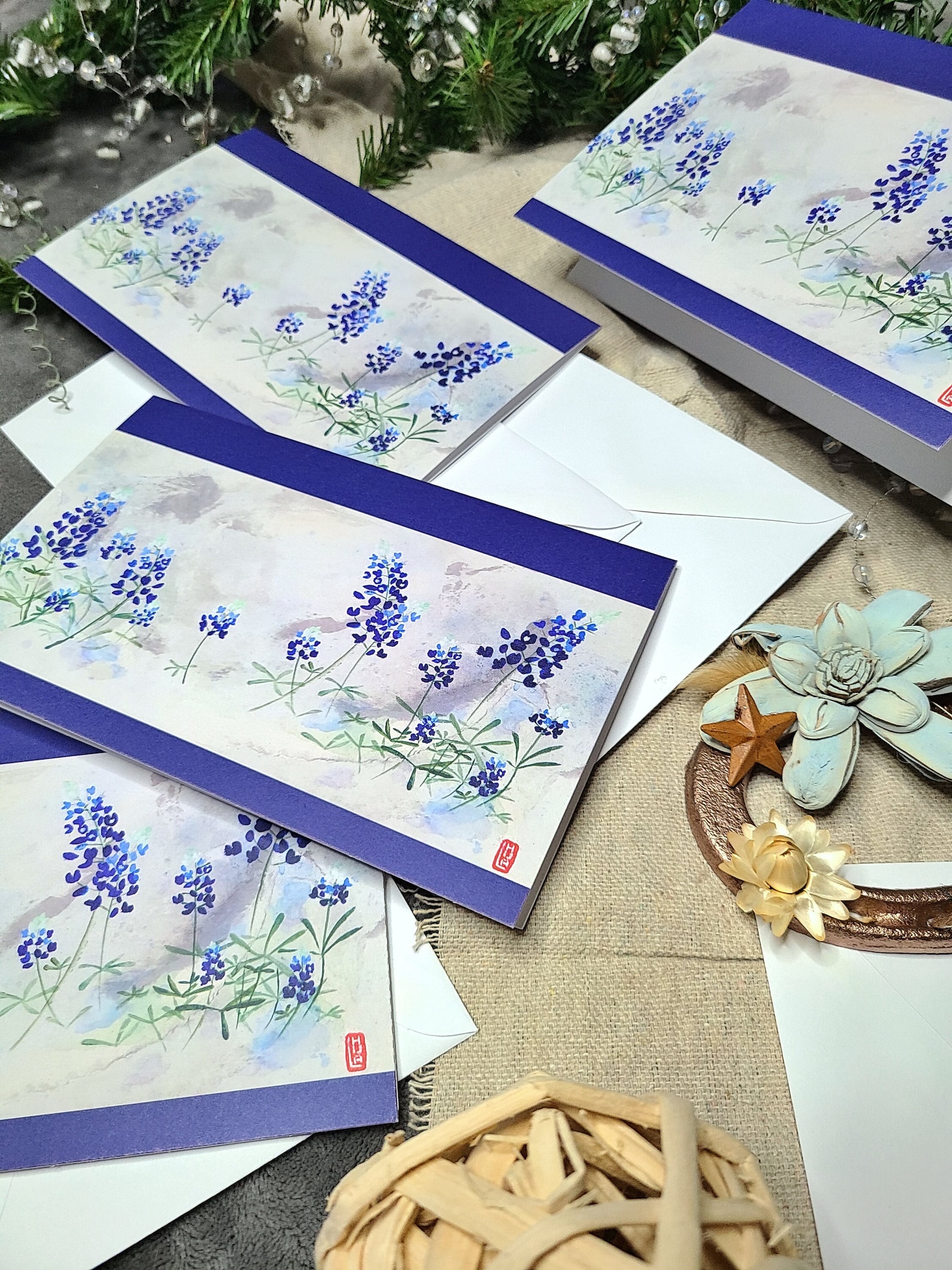 Bluebonnet Blank Greeting Card, Set of 4, Bluebonnet Cards, Texas ...