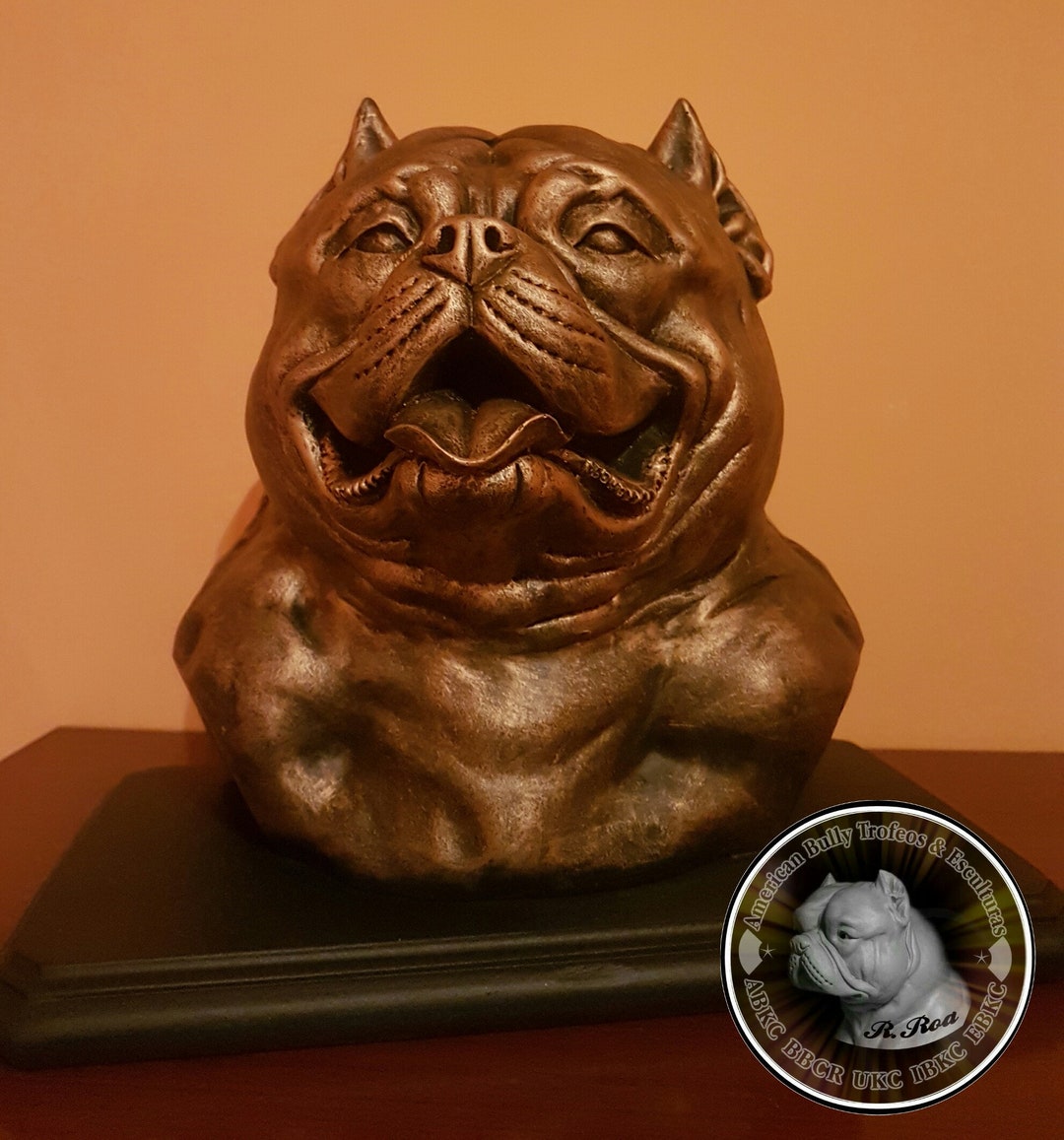 American Bully Life Size Sculpture, American Bully Head Real Life Size ...