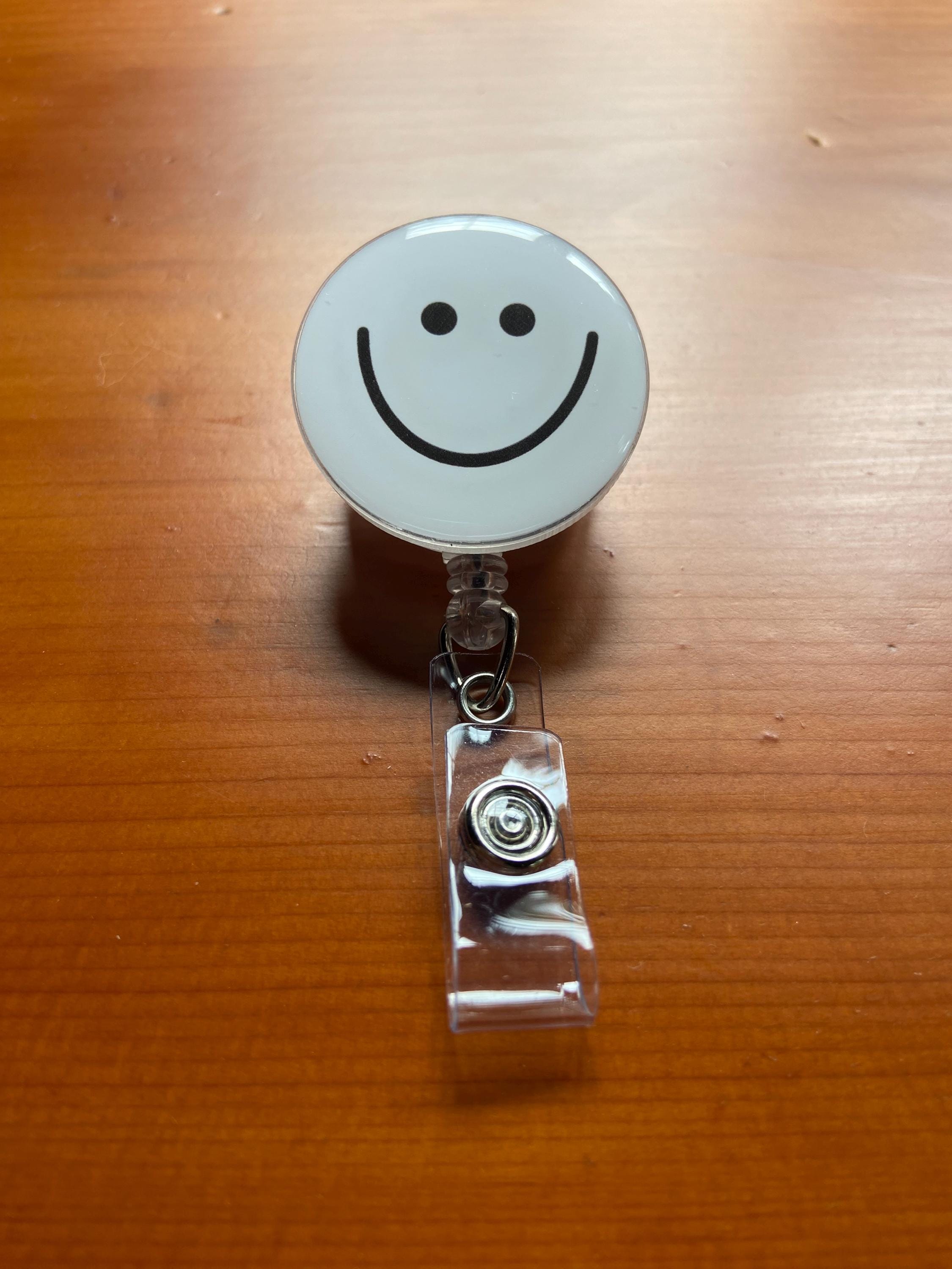 Neutral Smiley Face Badge Reel: Neutral Color Designs, Minimalist ...