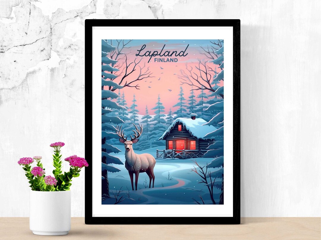 Lapland Travel Poster Printable, Lapland Print, Digital Download - Etsy