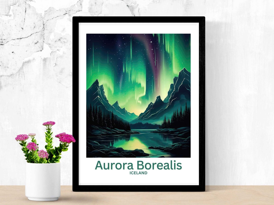 Northern Lights Printable Wall Art, Aurora Borealis Print, Iceland ...