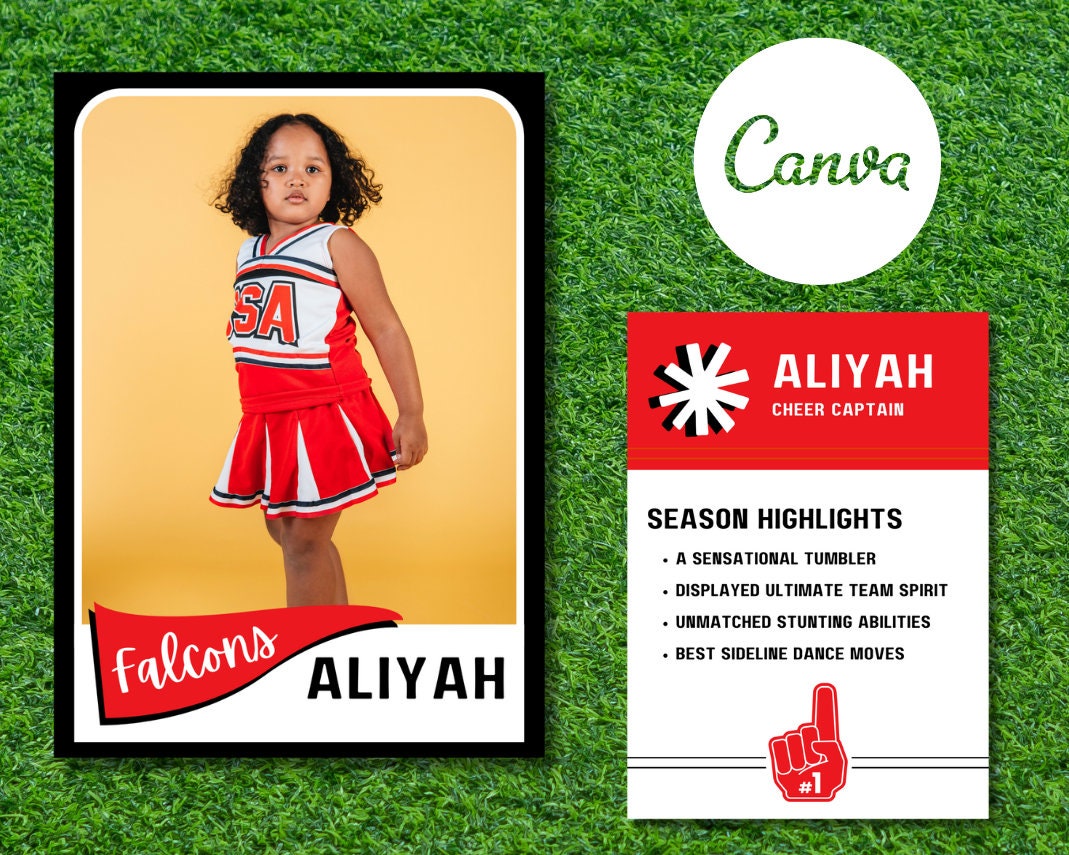 Classic Customizable Collectible Cheerleading Trading Card Red and ...