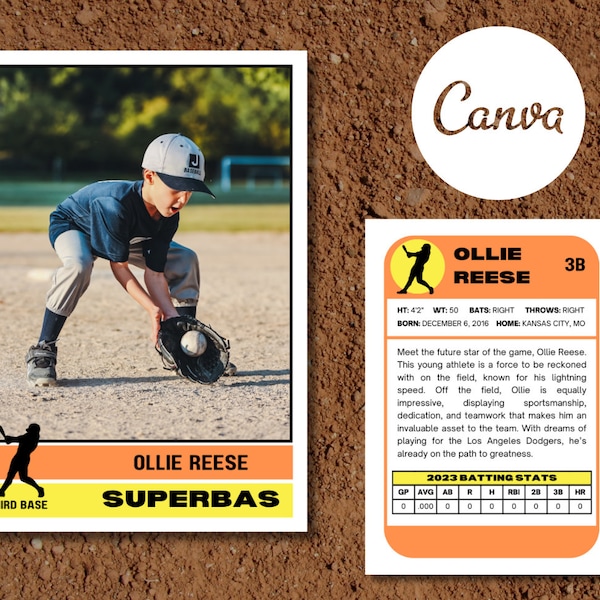 1970s-style Stripe Green Gold Retro Customizable Baseball Trading Card ...