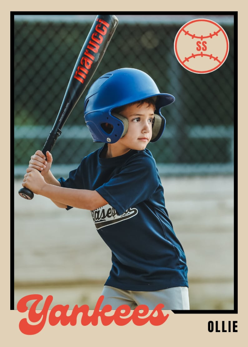 Customizable Little League Baseball Trading Card | Editable Canva ...