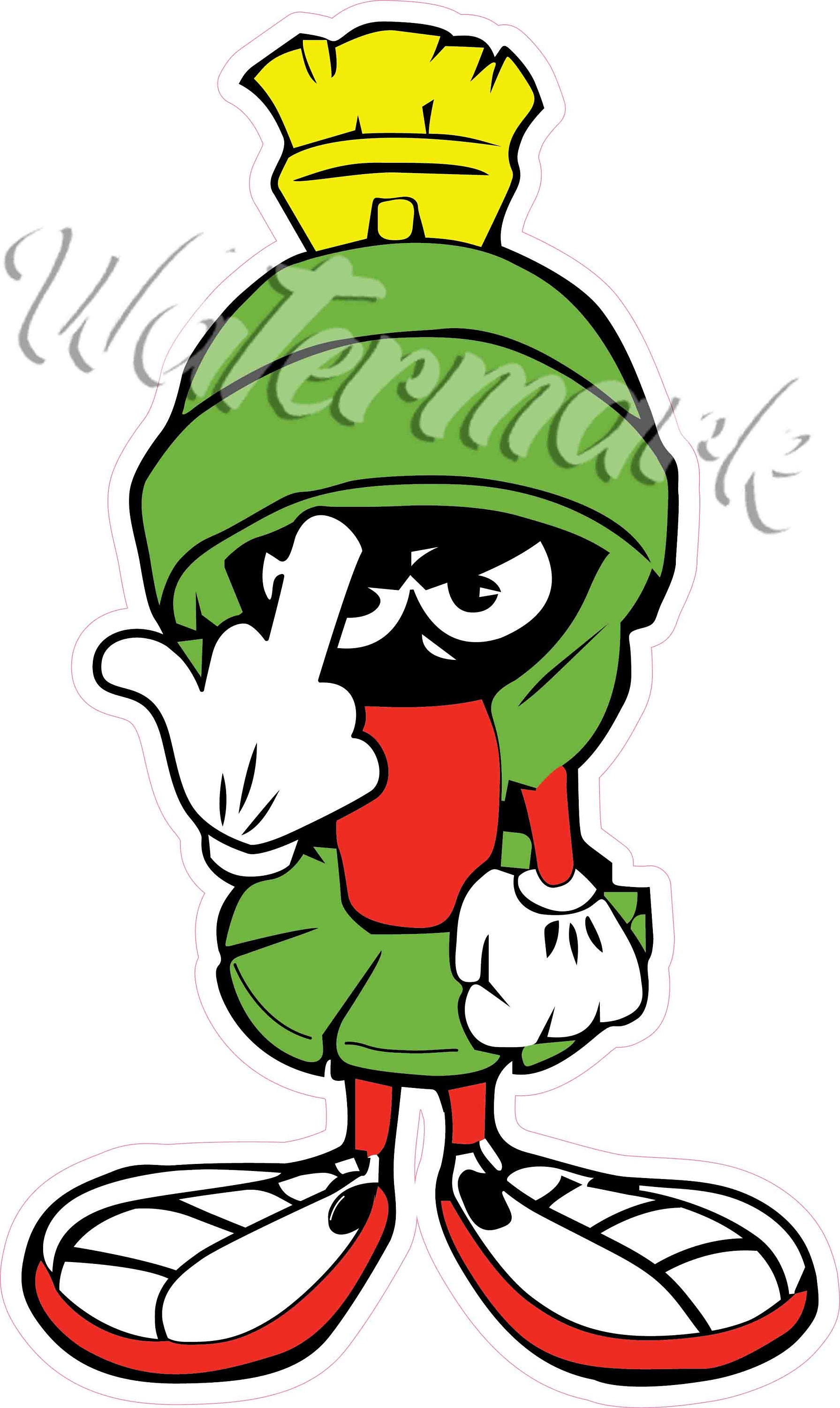Marvin the Martian Middle Finger Logo Sticker / Vinyl Decal 10 Sizes ...