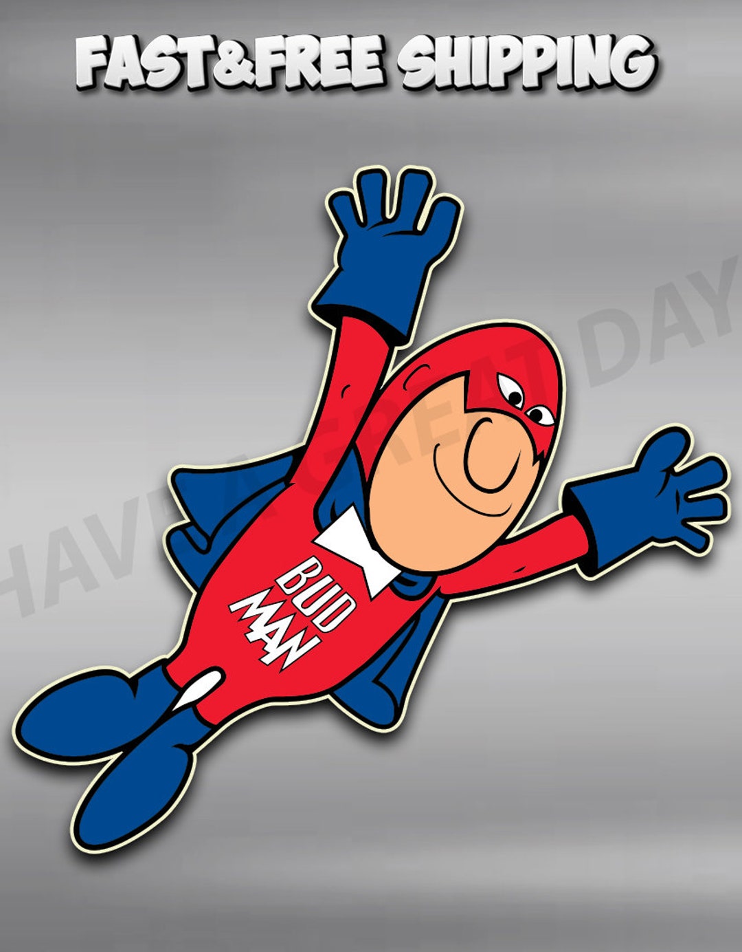 Budweiser Bud Man Flying Logo Vinyl Decal / Sticker 10 Sizes Free ...