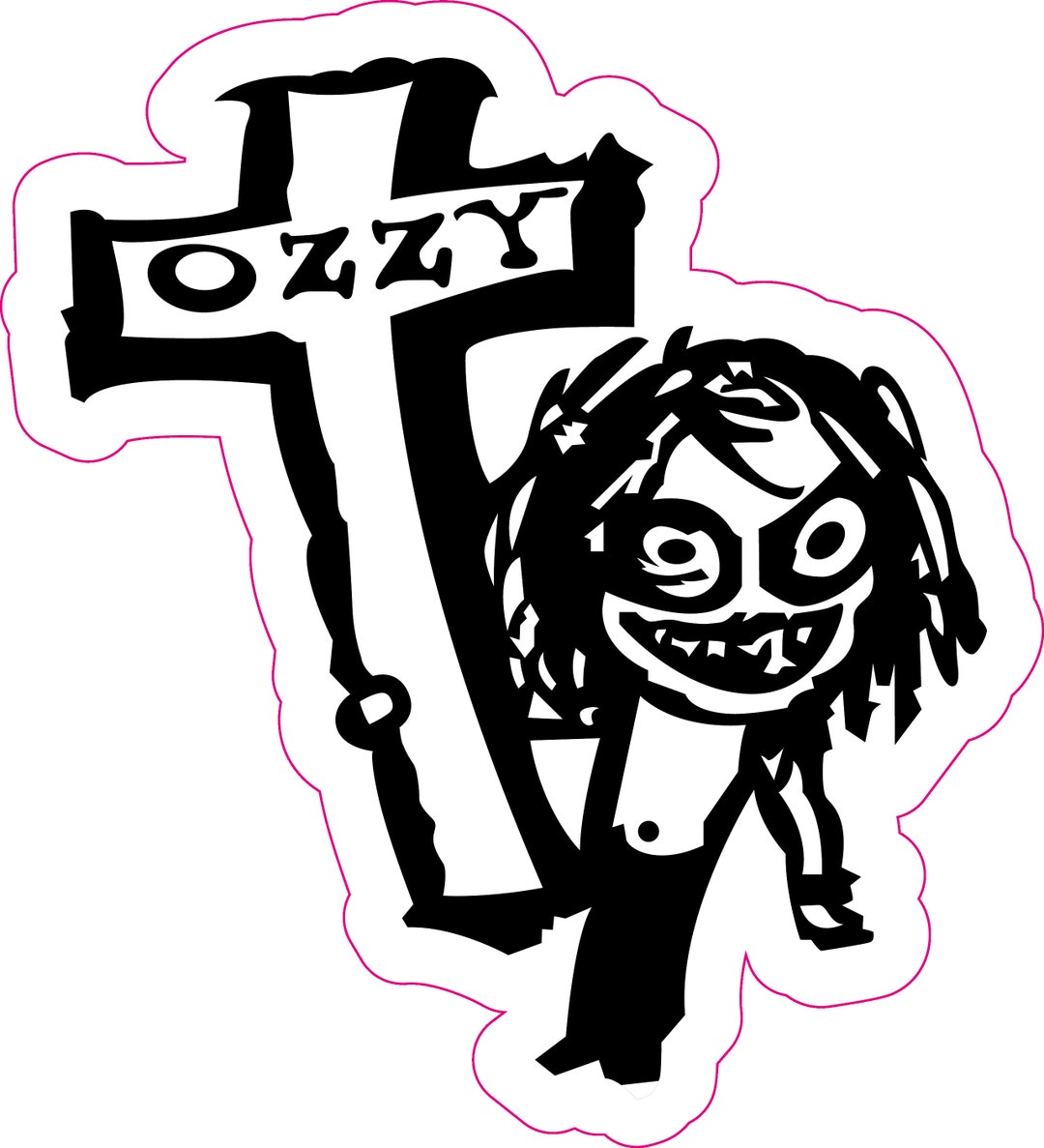 Ozzy Osbourne Cross Logo Sticker / Vinyl Decal 10 Sizes Free Shipping ...