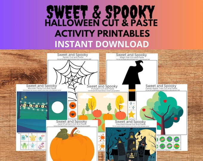 Sweet and Spooky Halloween Cut-and-paste Printable Worksheets ...