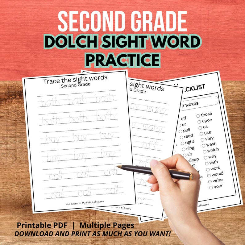 Second Grade Sight Word Tracing Printable Worksheets / Tracing ...