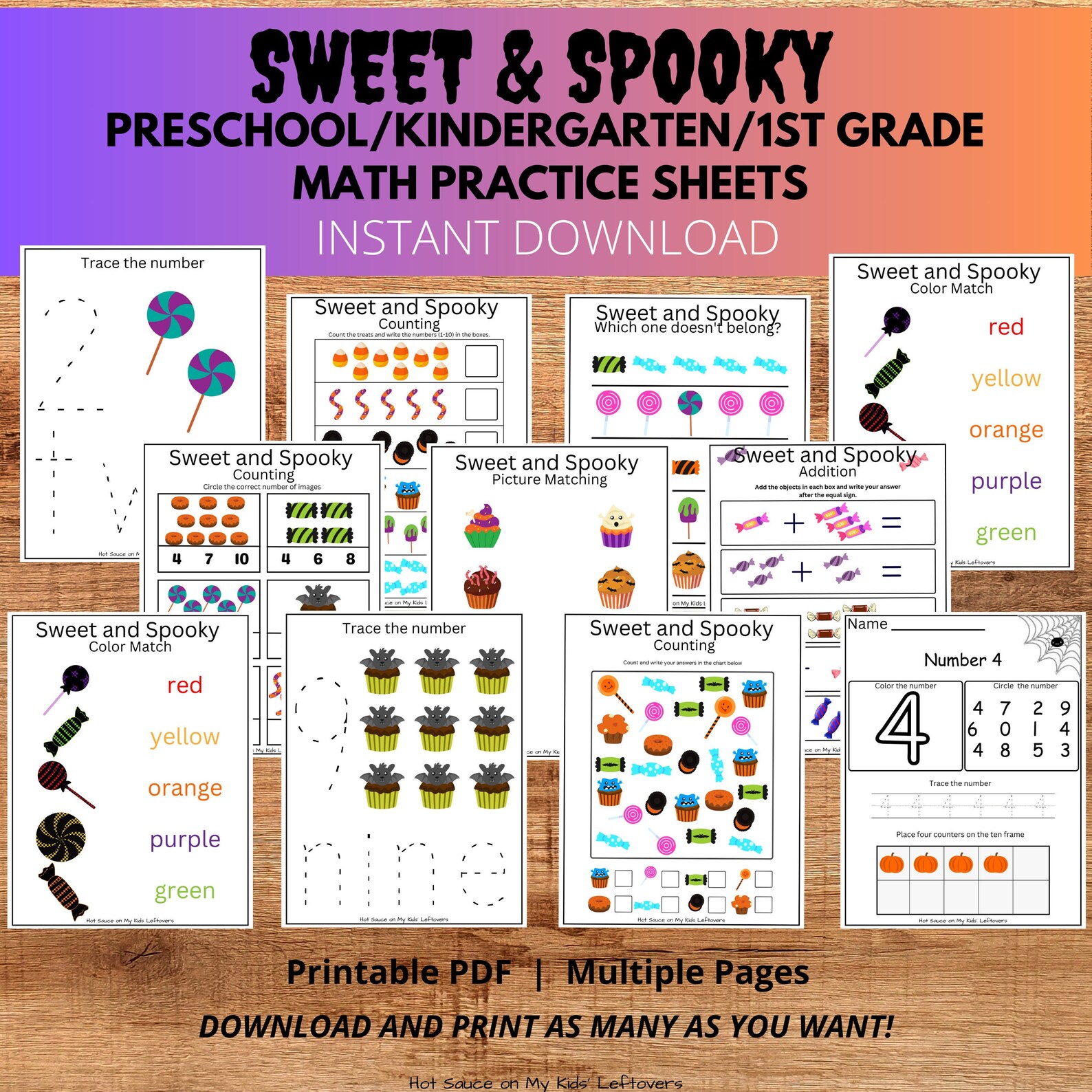 Sweet and Spooky Halloween Math Activity Printable Worksheets ...