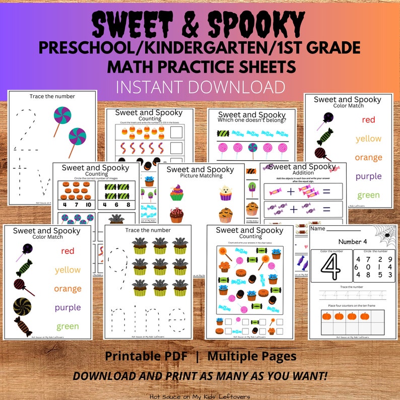 Sweet and Spooky Halloween Math Activity Printable Worksheets ...