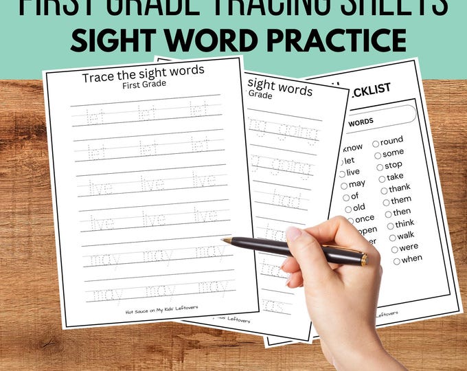 First Grade Sight Word Tracing Printable Worksheets / Tracing ...