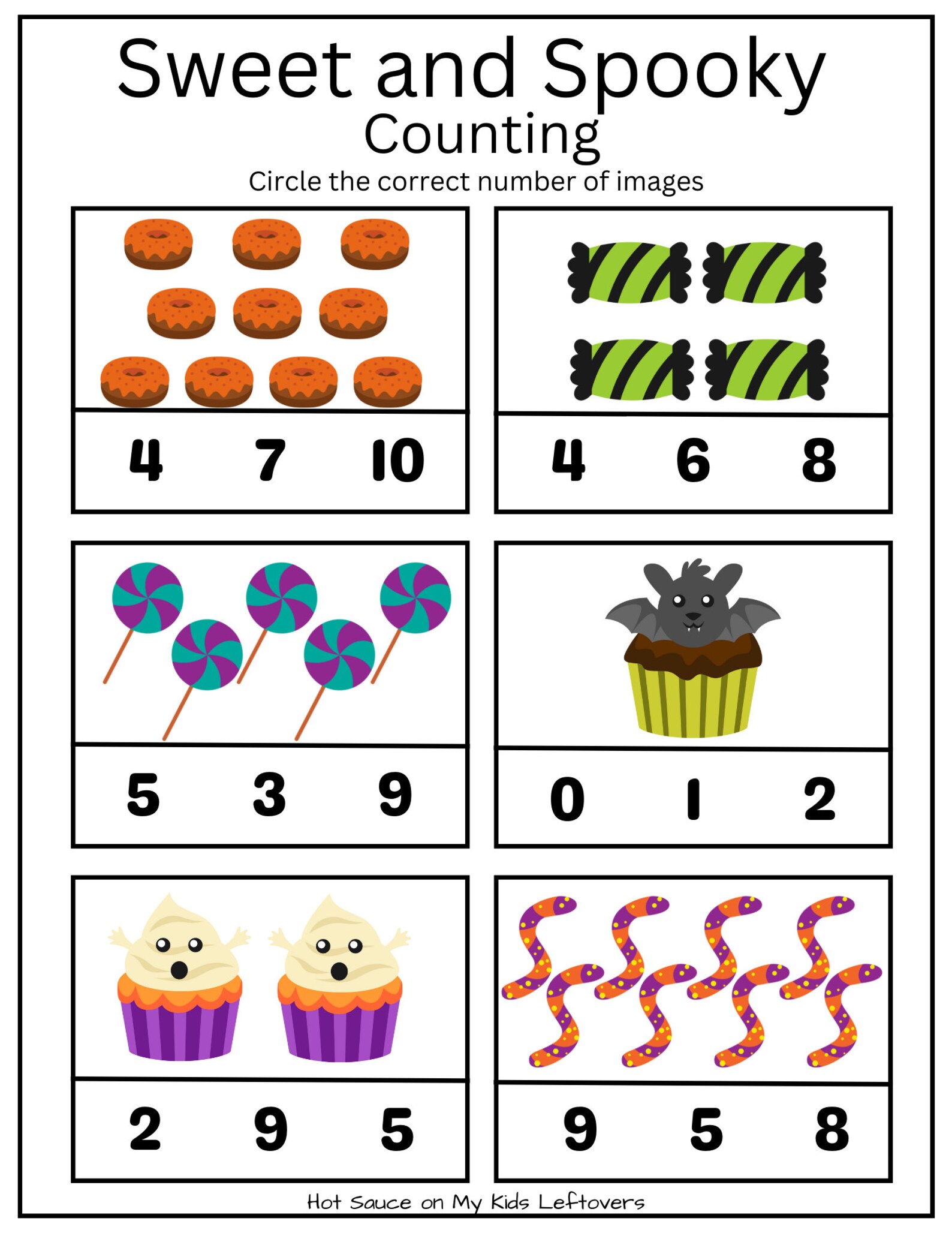 Sweet and Spooky Halloween Math Activity Printable Worksheets ...