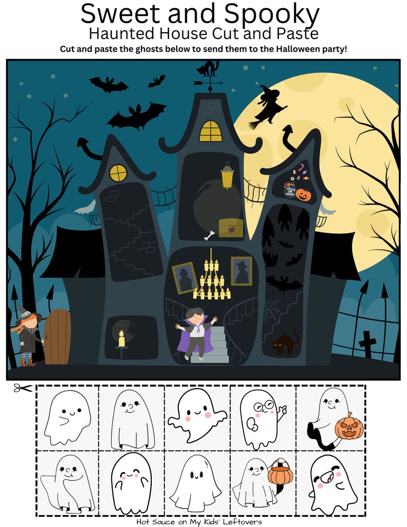 Sweet and Spooky Halloween Cut-and-paste Printable Worksheets ...
