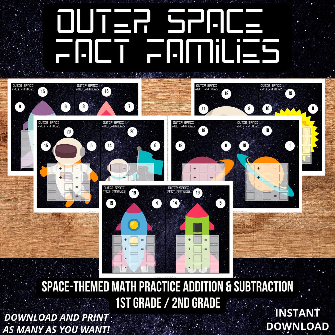 Outer Space Fact Families / Addition Subtraction / Number Bonds / Boys ...
