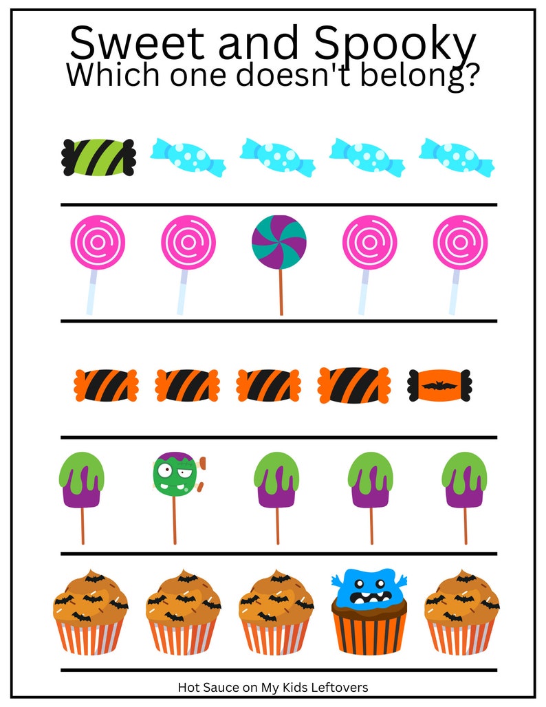 Sweet and Spooky Halloween Math Activity Printable Worksheets ...