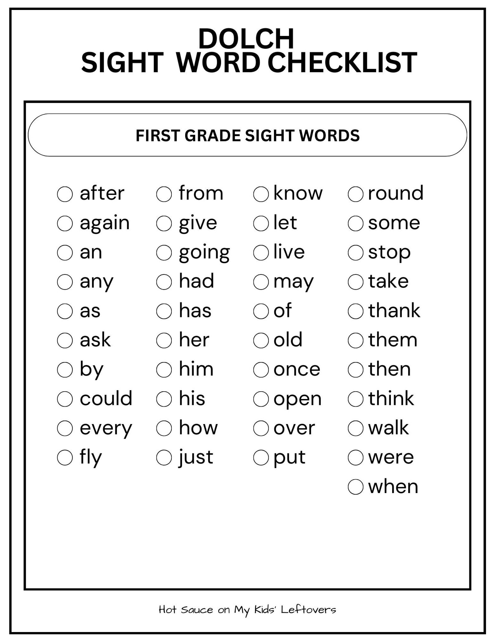 First Grade Sight Word Tracing Printable Worksheets / Tracing ...