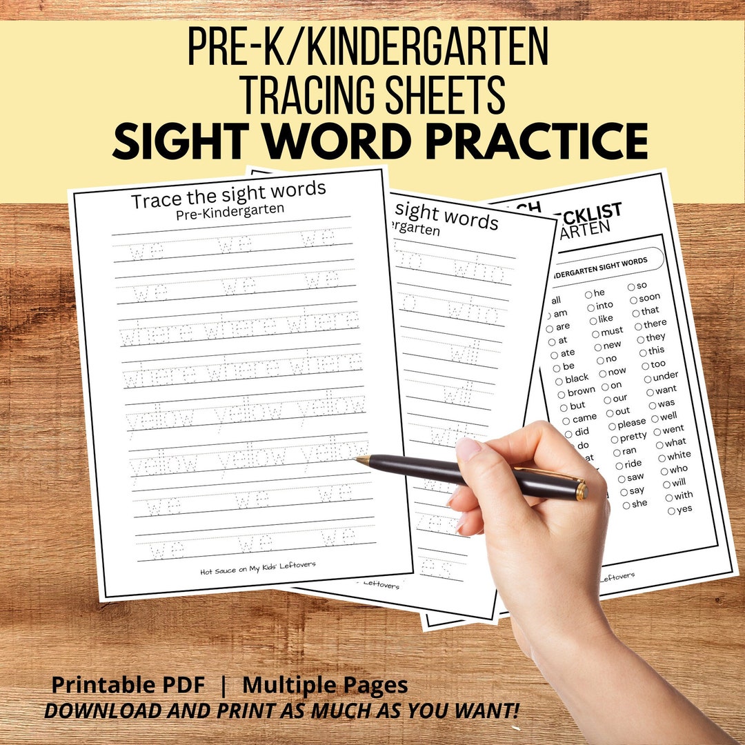 Pre-k and K Sight Word Tracing Printable Worksheets / Preschool and ...