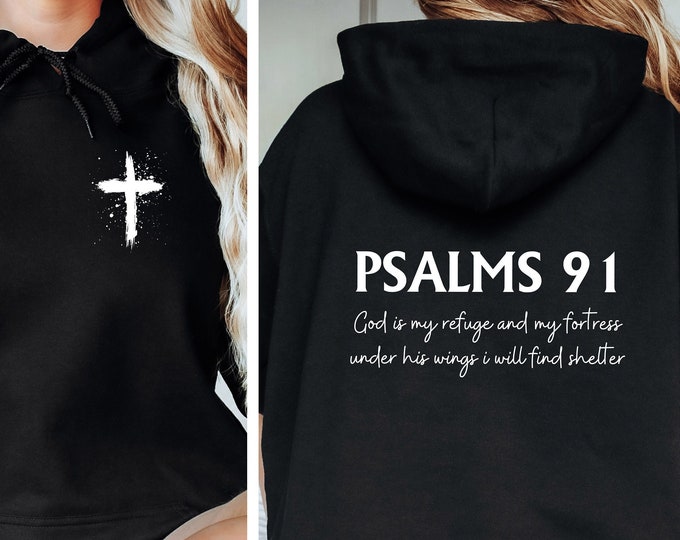 Psalm 91 Hoodie, Bible Verse Hoodie, Religious Hoodie, Trendy Christian ...