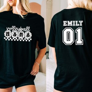 Checkered Volleyball Mama T-shirt, Custom Volleyball Mama T Shirt ...
