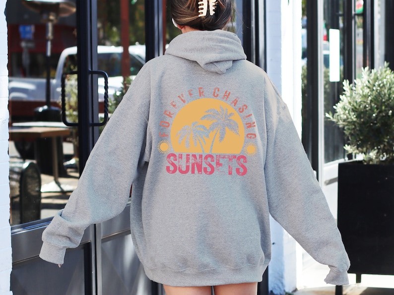 Retro Beach Sunset Hoodie: Forever Chasing Sunsets - Etsy