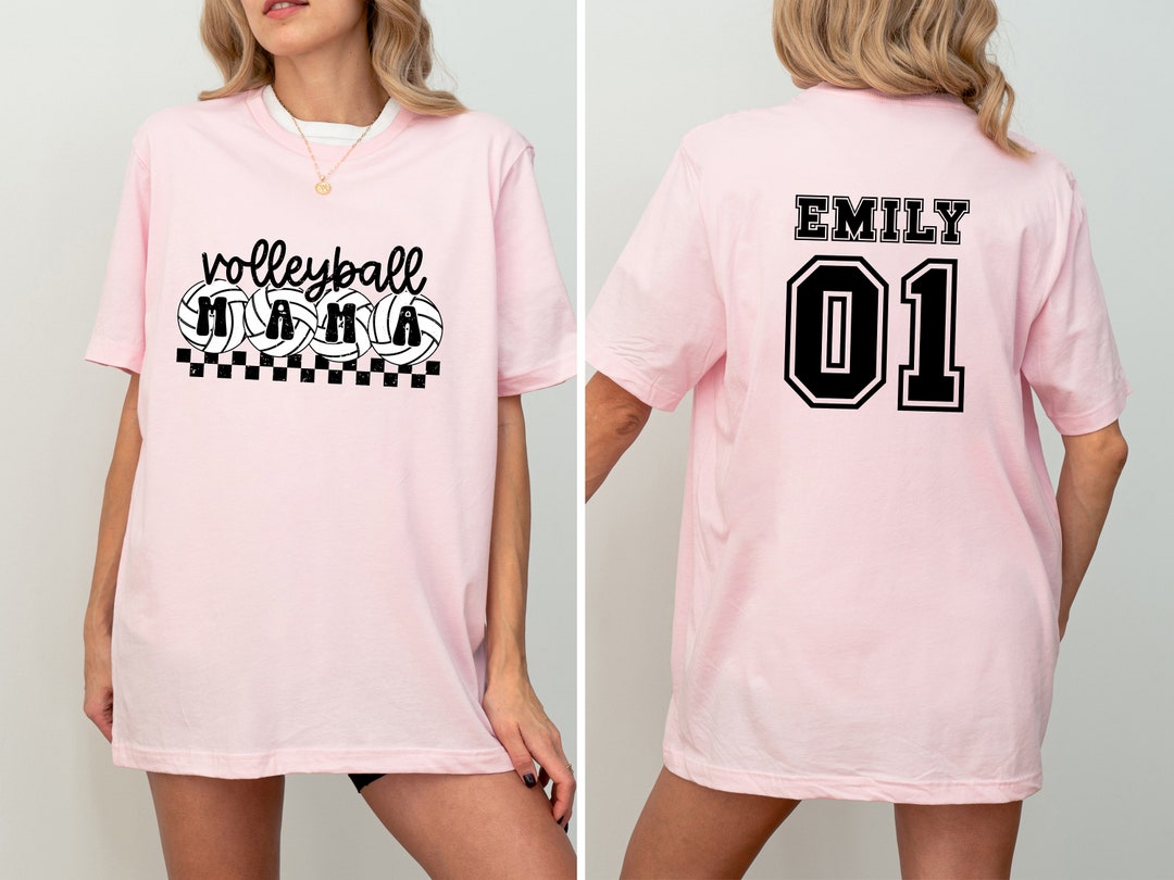 Checkered Volleyball Mama T-shirt, Custom Volleyball Mama T Shirt ...