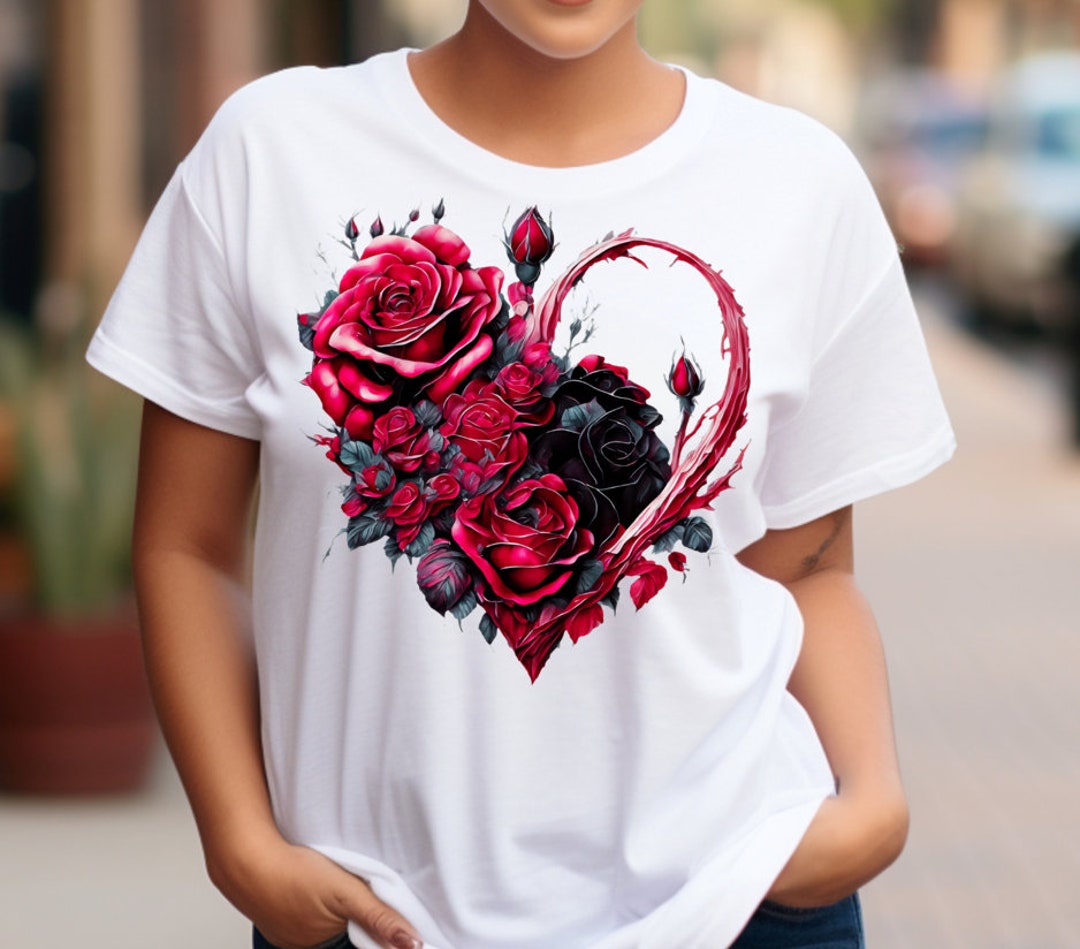 Roses & Heart Shirt Design Flower Garden, Colorful Flowers, Cute Gift ...
