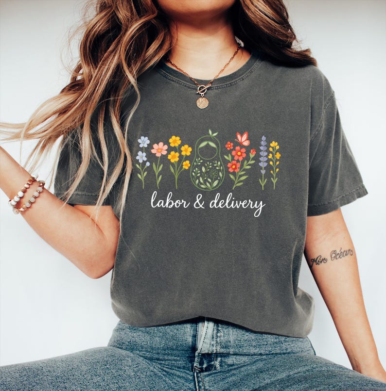 Wildflower Labor and Delivery Nurse Comfort Colors Tee - Etsy