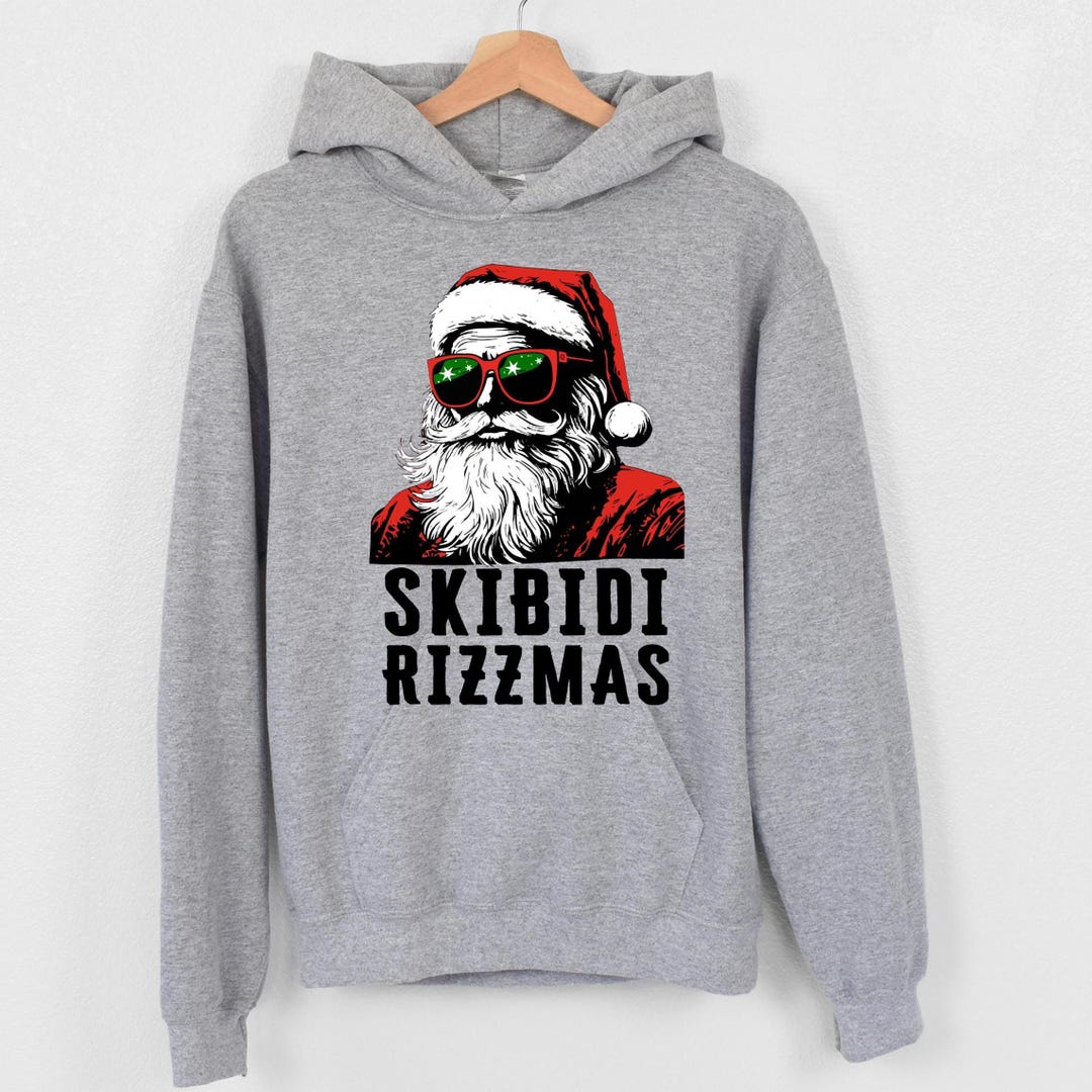 Skibidi Rizzmas Meme Santa Christmas Hoodie: Funny Holiday Pullover - Etsy