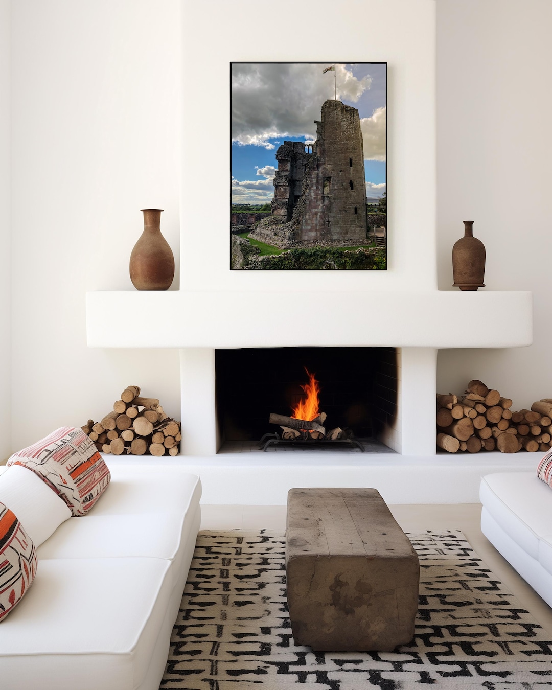 Defiant Dragon: Welsh Flag Soars Above Raglan Castle's Crumbling Tower ...