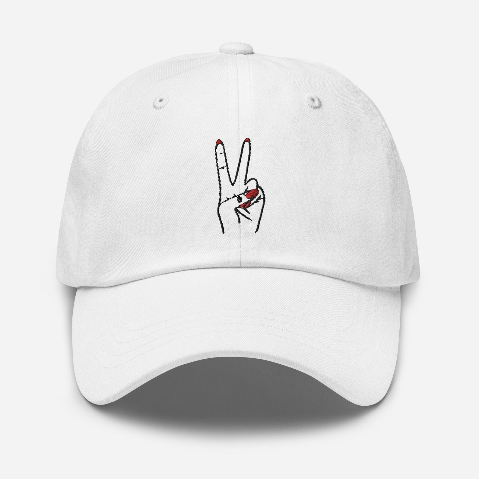 Embroidered Peace Sign Hat, Stylish Streetwear With Peace Sign Hand ...