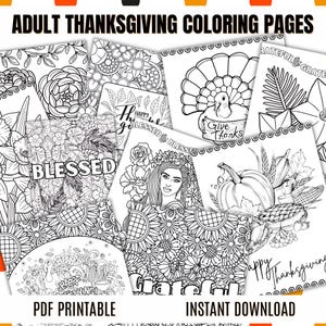Printable Thanksgiving Coloring Pages for Adults Fall-themed Coloring ...