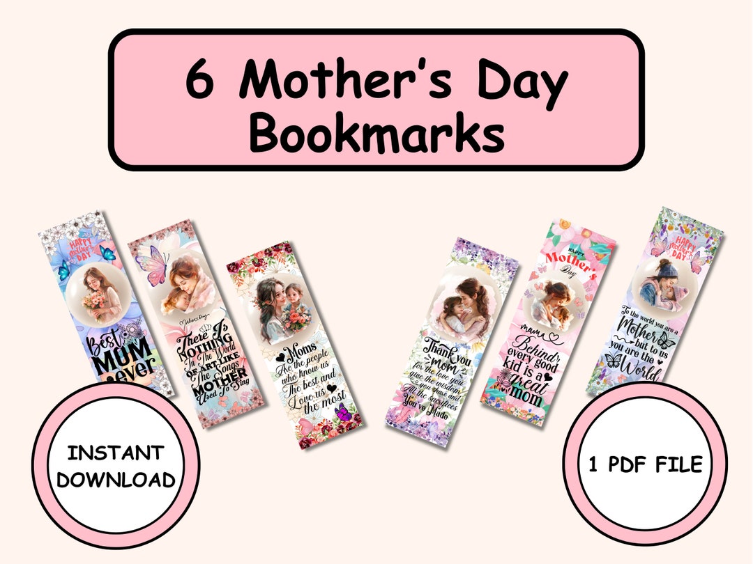 Mothers Day Bookmarks, Cute Bookmarks for Moms, Mothers Day Gifts ...