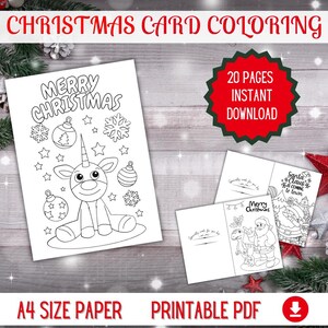 Color Your Own Christmas Cards Printable Holiday Greeting Cards DIY ...
