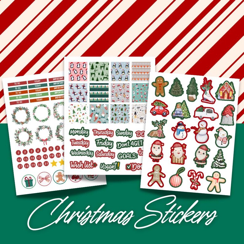Christmas Planner Stickers - Festive Touches for Your Holiday Planning ...